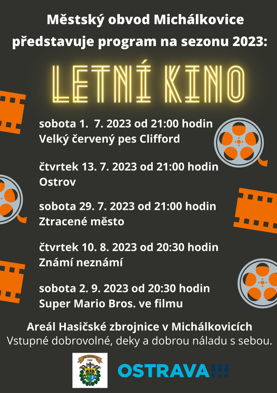 Program letního kina v Michálkovicích — Čeština